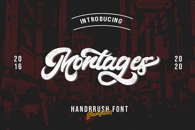 Montages Retro Bold Script Font | Font Scoop