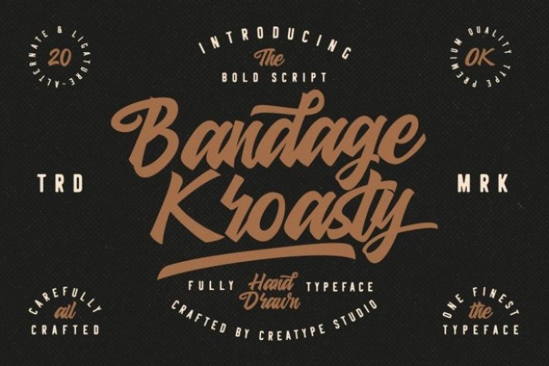 Bandage Kroasty Script Font | Font Scoop